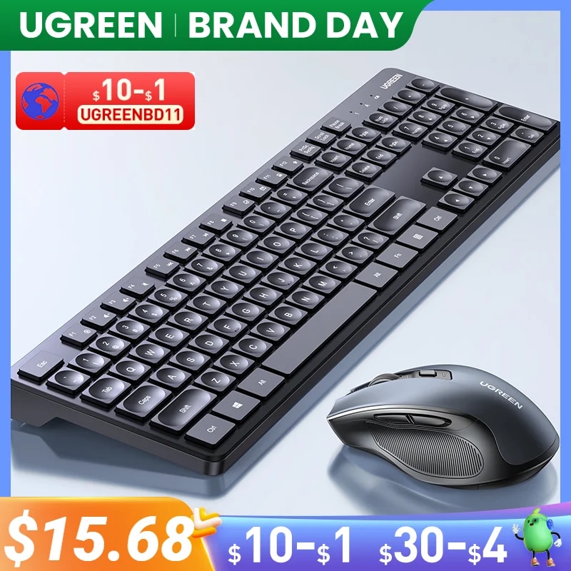 UGREEN Keyboard Mouse Wireless 2.4G - ElCuponeador